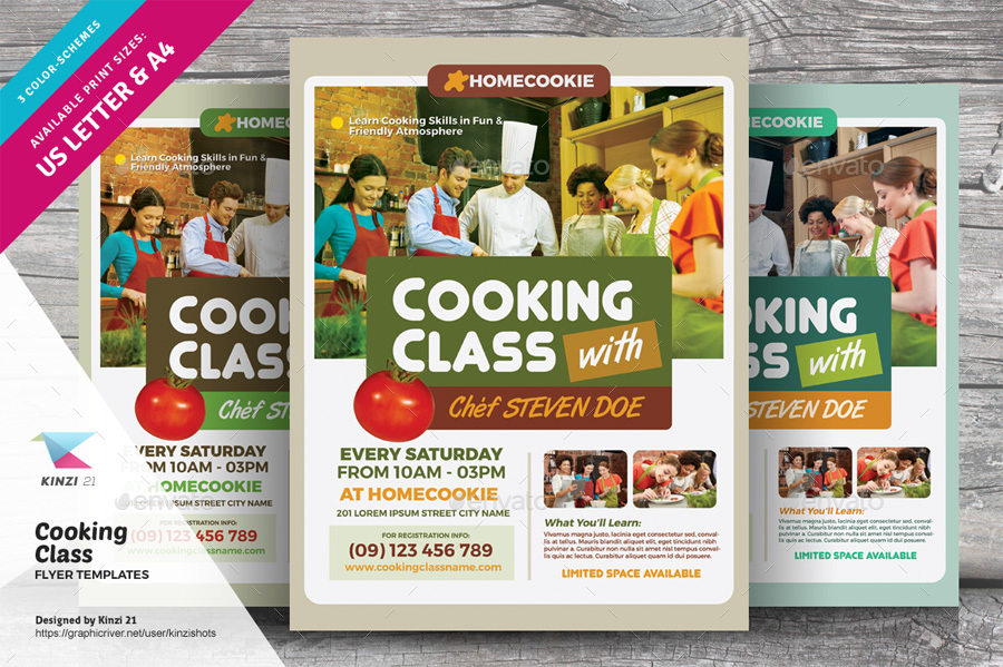 Cooking Class Flyer Templates, Print Templates | GraphicRiver
