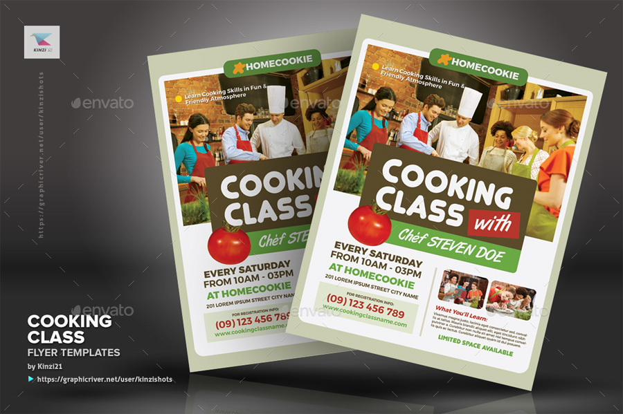 Cooking Class Flyer Templates, Print Templates | GraphicRiver