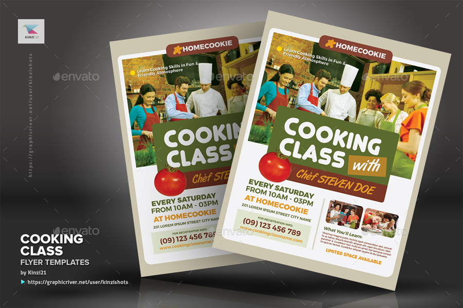 Cooking Class Flyer Templates, Print Templates | GraphicRiver