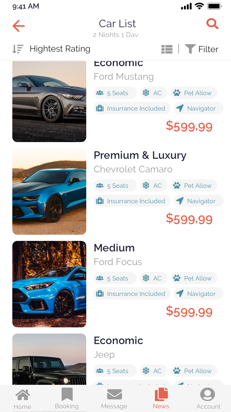 Felix Travel - mobile React Native travel app template by passionui