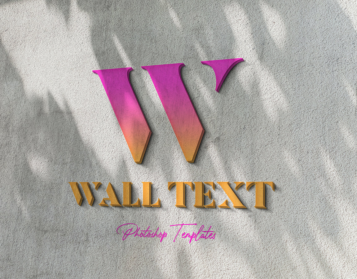 Wall Text or Logo Mockups, Add-ons | GraphicRiver
