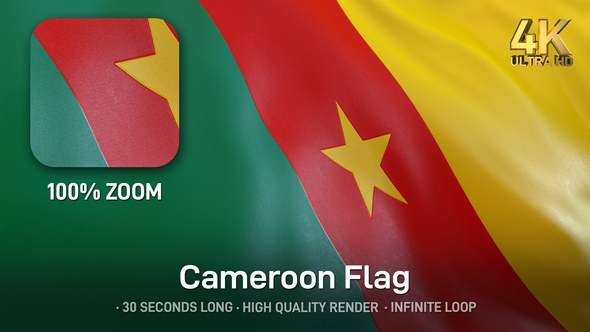 Cameroon Flag - 4K, Motion Graphics | VideoHive