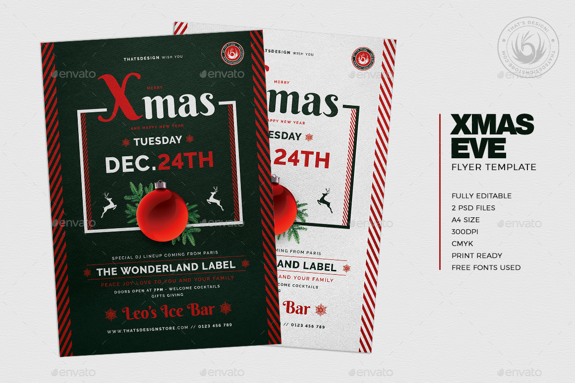 Christmas Eve Flyer Template V12, Print Templates | GraphicRiver