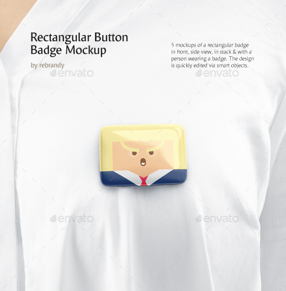 Rectangular Button Badge Mockup, Graphics | GraphicRiver