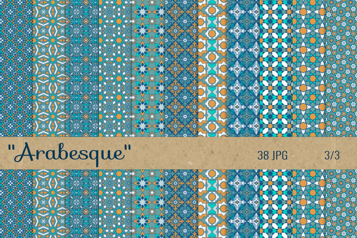 Arabesque - 38 Oriental Design of Papers-Patterns-Styles., Add-ons