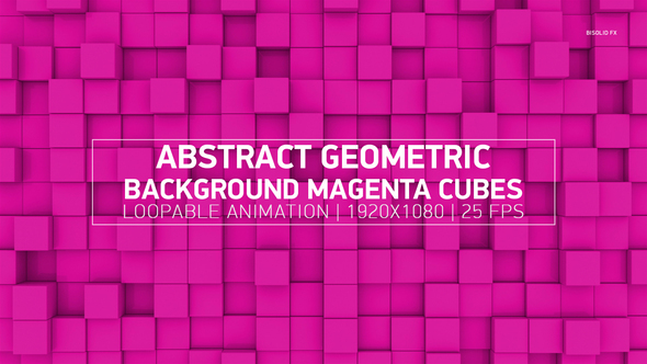 Abstract Geometric Background Magenta Cubes, Motion Graphics | VideoHive