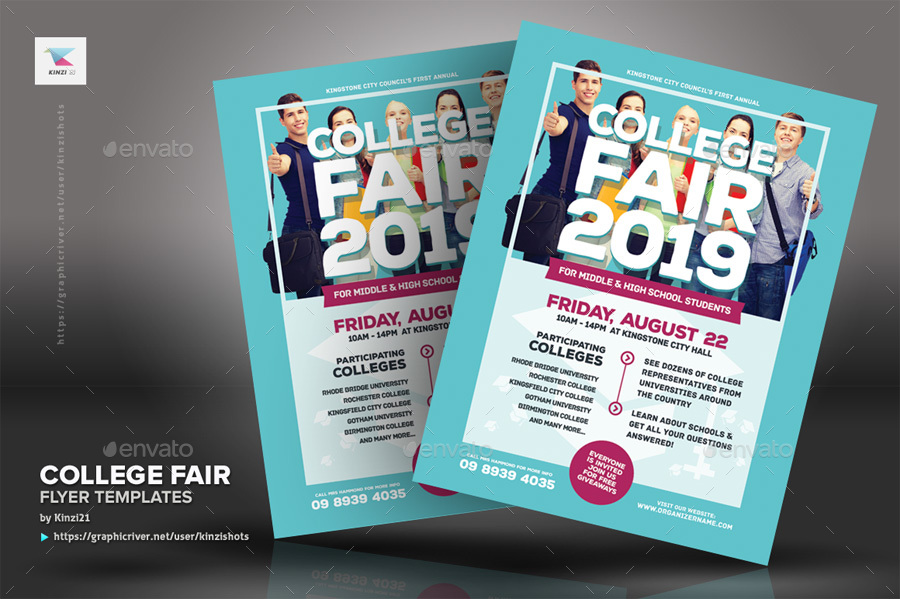 College Fair Flyer Templates, Print Templates | GraphicRiver
