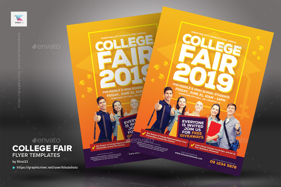College Fair Flyer Templates, Print Templates | GraphicRiver