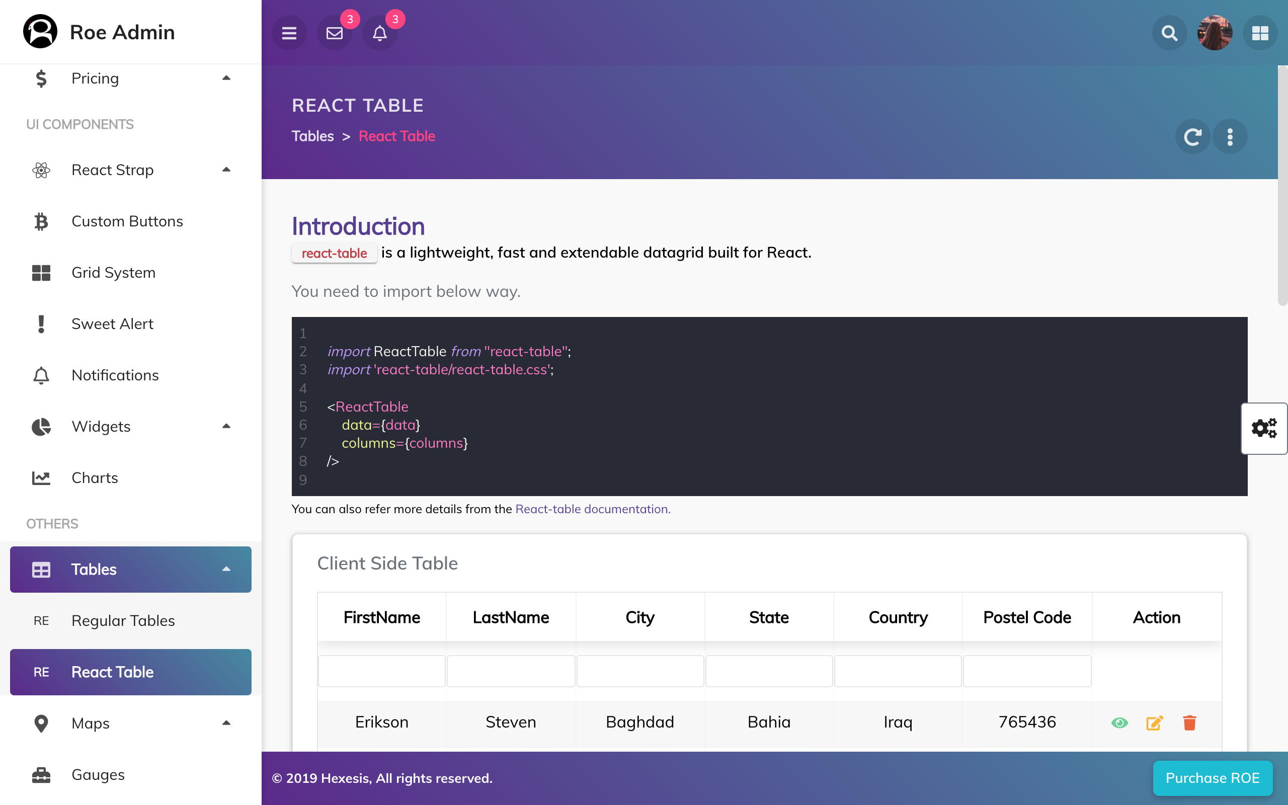 Roe - ReactJS Admin Dashboard Template by hexesis | ThemeForest