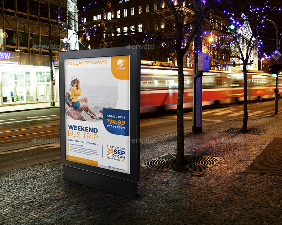 Bus Trip Poster Template, Print Templates | GraphicRiver