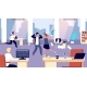 Office Brawl. Chaos in Workplace. Negative, Vectors | GraphicRiver