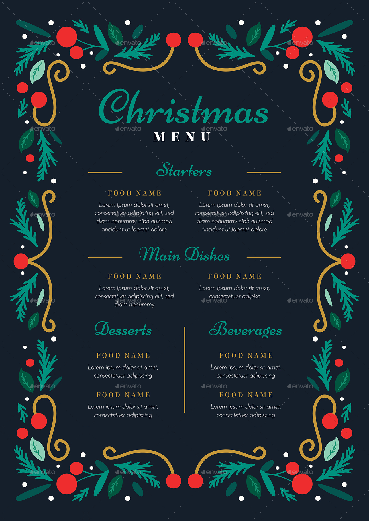 Special Christmas Menus, Print Templates | GraphicRiver