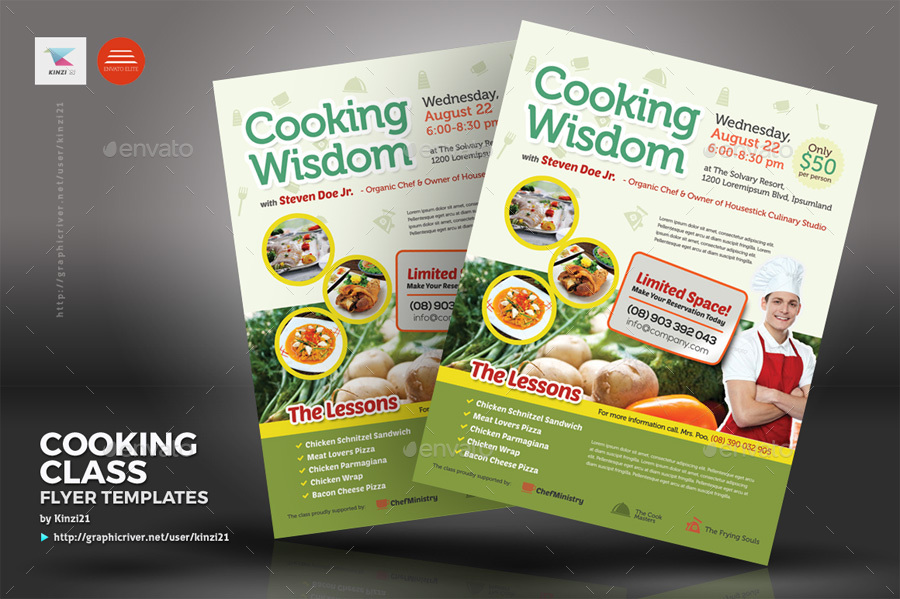Cooking Class Flyers, Print Templates | GraphicRiver