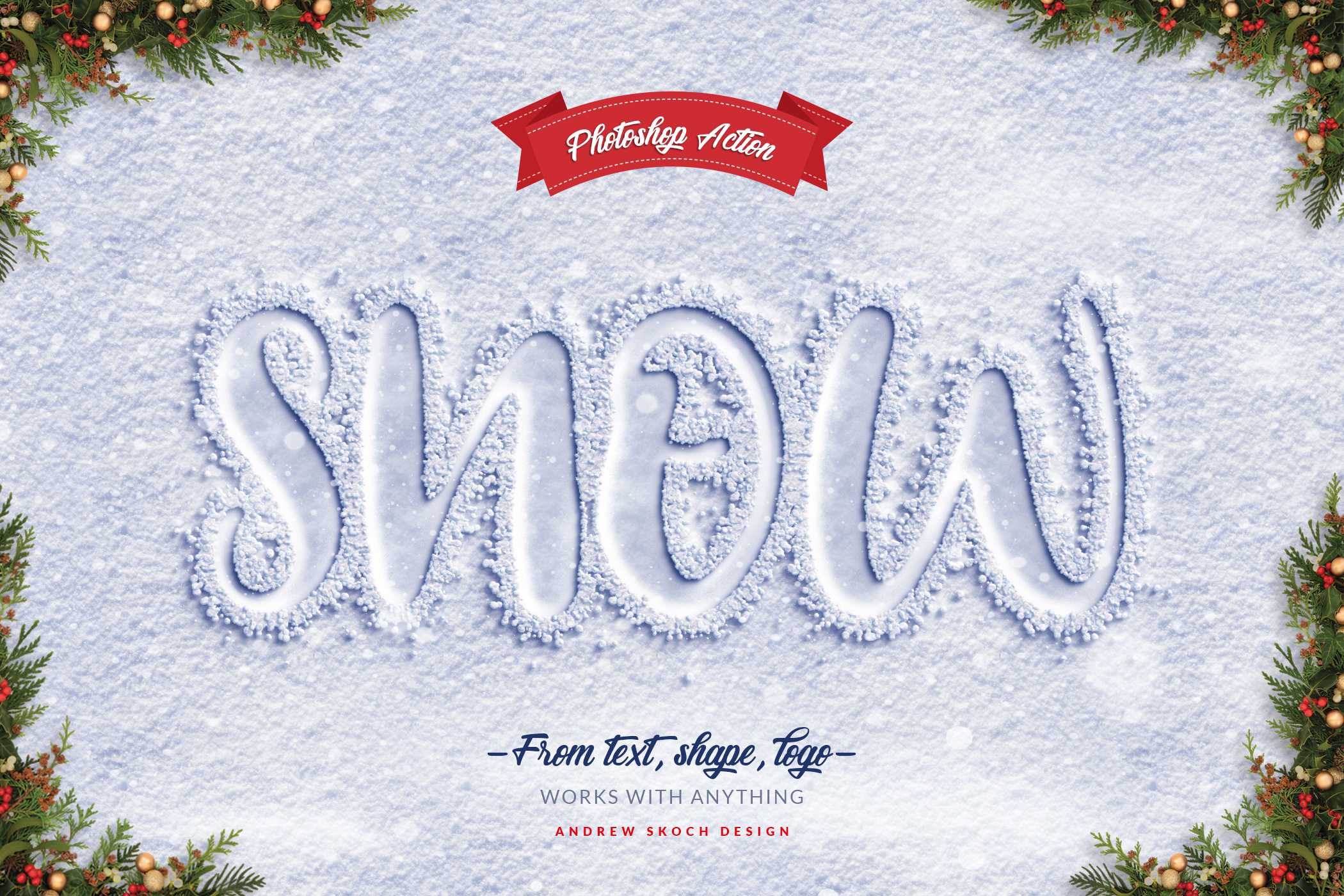 Snow Lettering - Photoshop Action, Add-ons | GraphicRiver