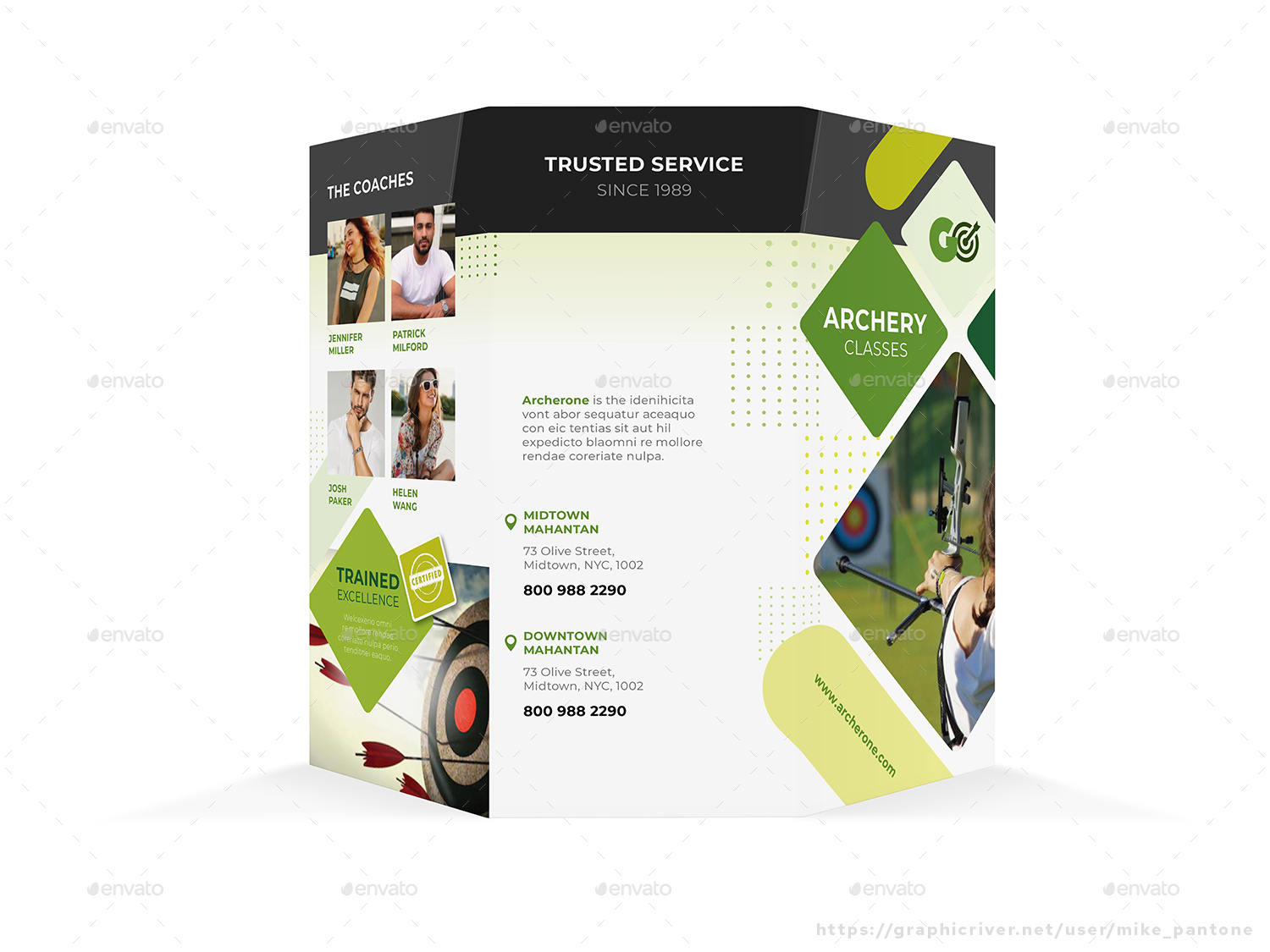 Archery Classes Trifold Brochure, Print Templates | GraphicRiver