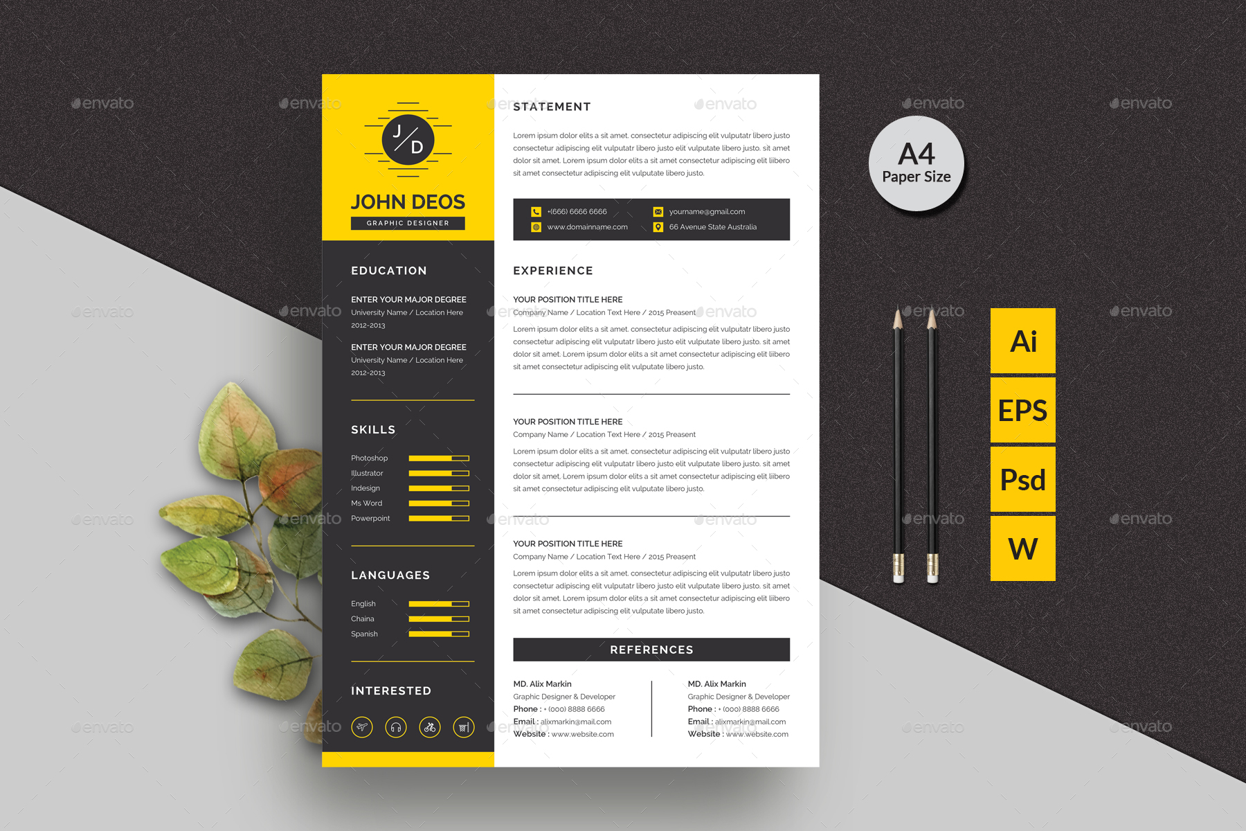 Resune/CV, Print Templates | GraphicRiver