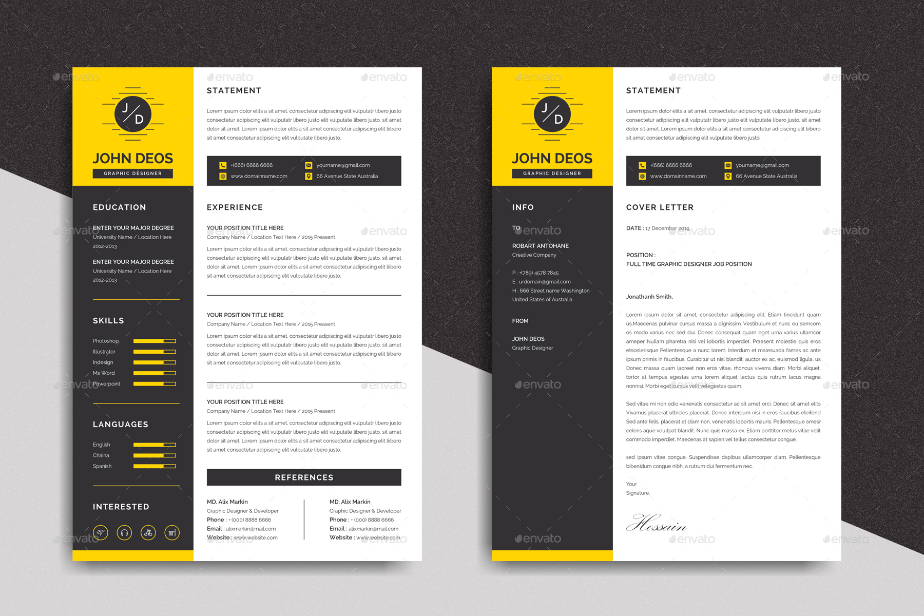 Resune/CV, Print Templates | GraphicRiver