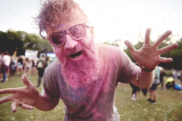 Pink color on the face of man Stock Photo by gpointstudio | PhotoDune