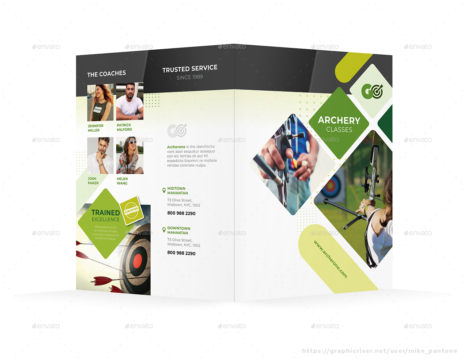 Archery Classes Bifold Brochure, Print Templates | GraphicRiver