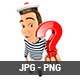 3D Seaman Holding a Question Mark Icon, Graphics | GraphicRiver