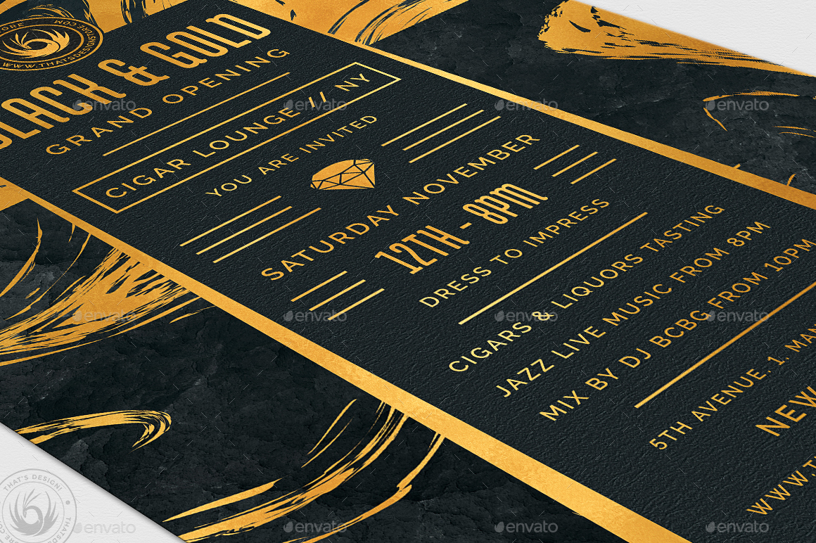 Black and Gold Flyer Template V12, Print Templates | GraphicRiver