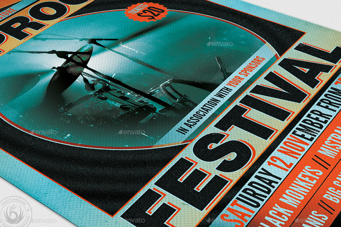 Pop Rock Festival Flyer Template V1, Print Templates | GraphicRiver