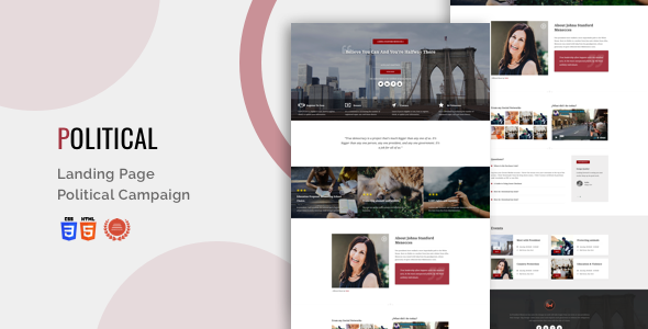 Political Candidate Html Landing Page by iwthemes | ThemeForest