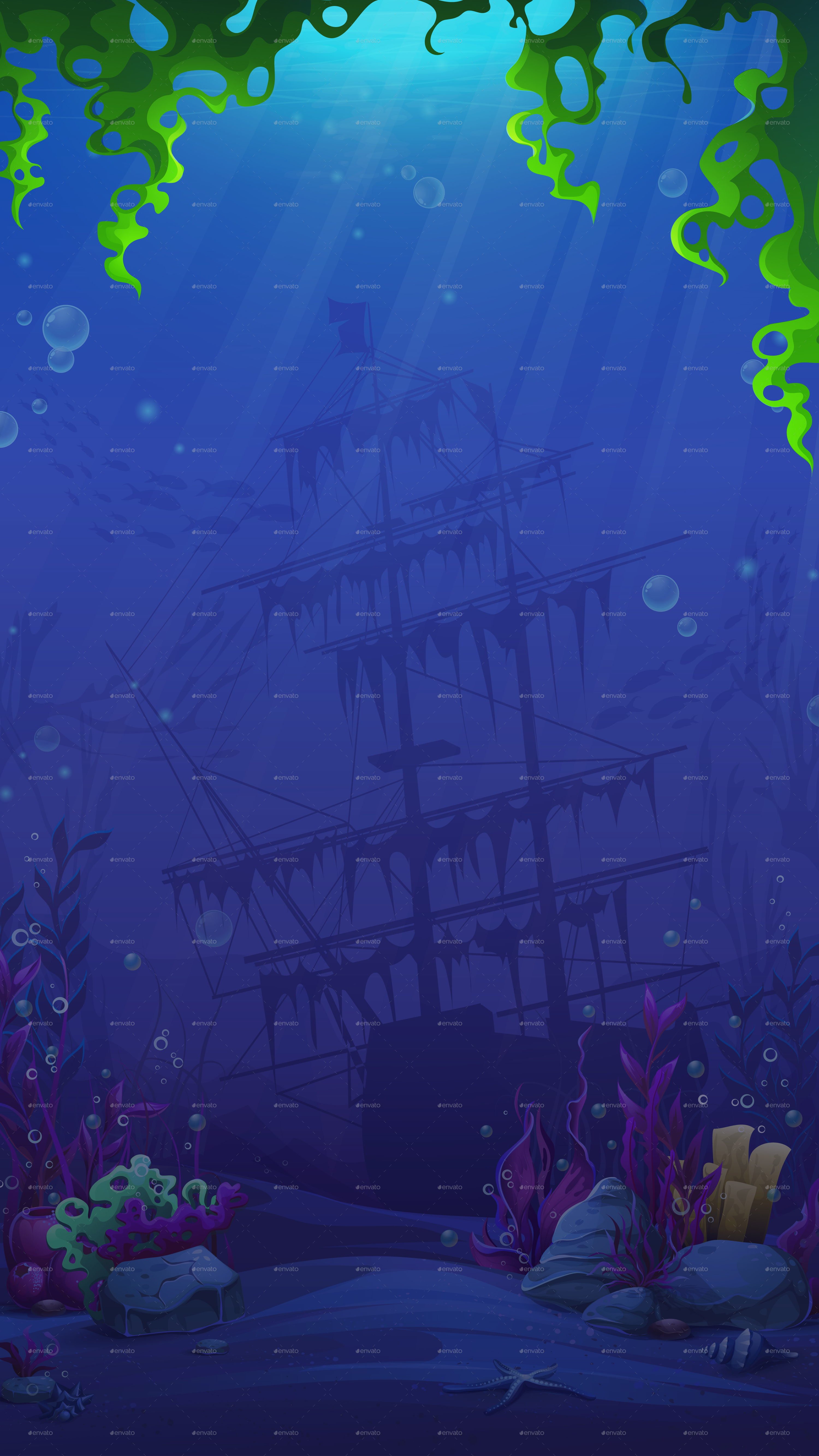 Set of Marine Backgrounds and Objects, Game Assets | GraphicRiver