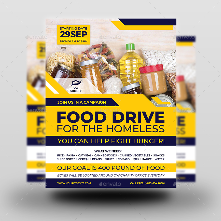 Homeless Food Drive Flyer Template, Print Templates | GraphicRiver