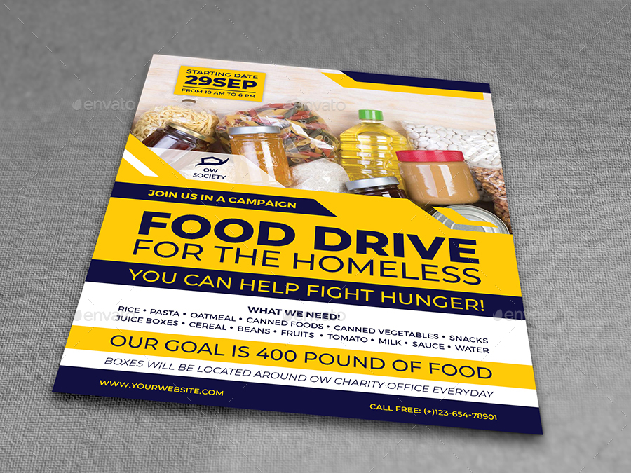 Homeless Food Drive Flyer Template, Print Templates | GraphicRiver