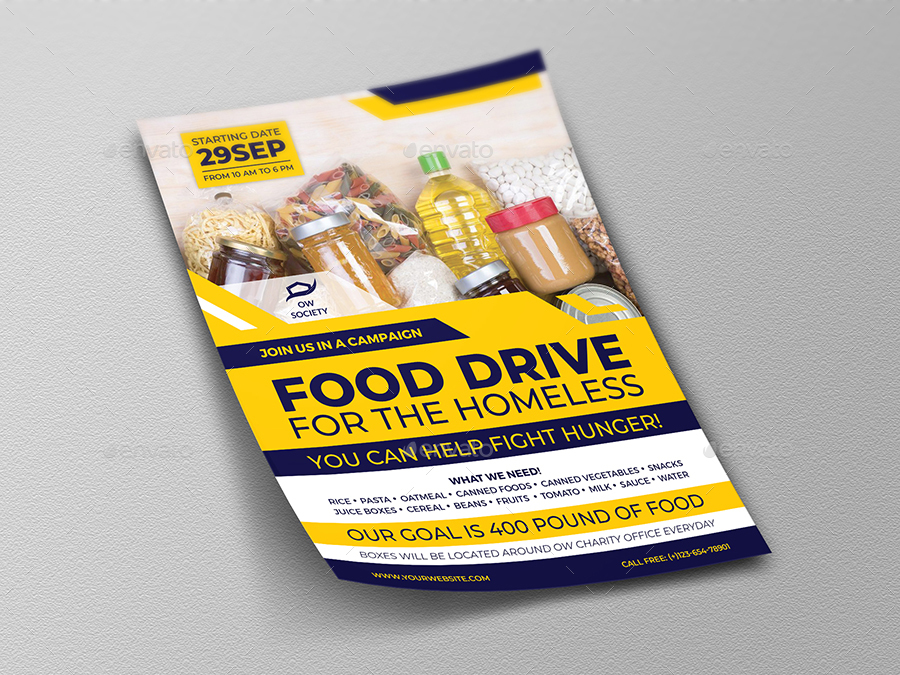 Homeless Food Drive Flyer Template, Print Templates | GraphicRiver