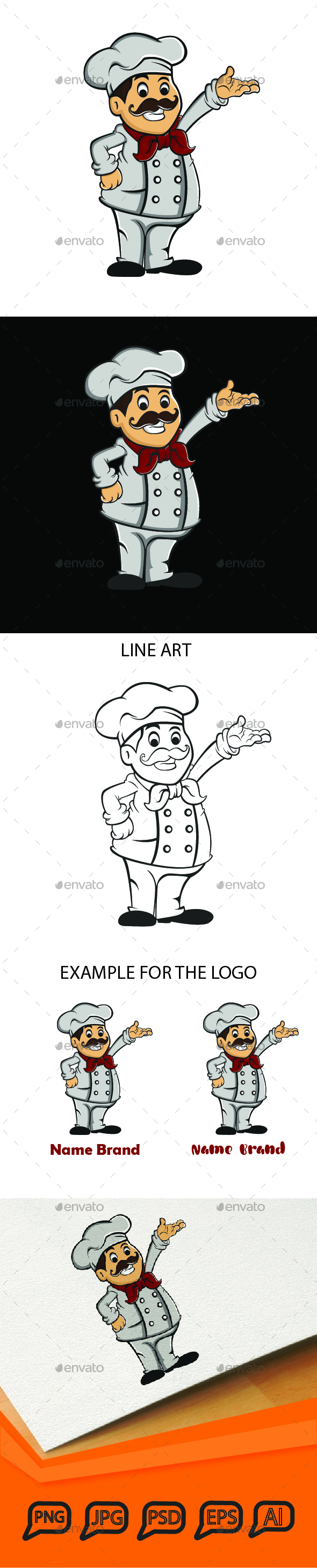 Professional Chef Mascot, Vectors | GraphicRiver
