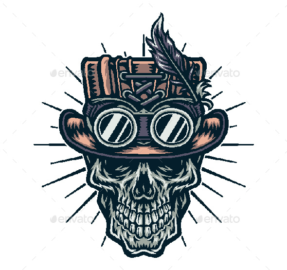 Steampunk Skull, Vectors | GraphicRiver