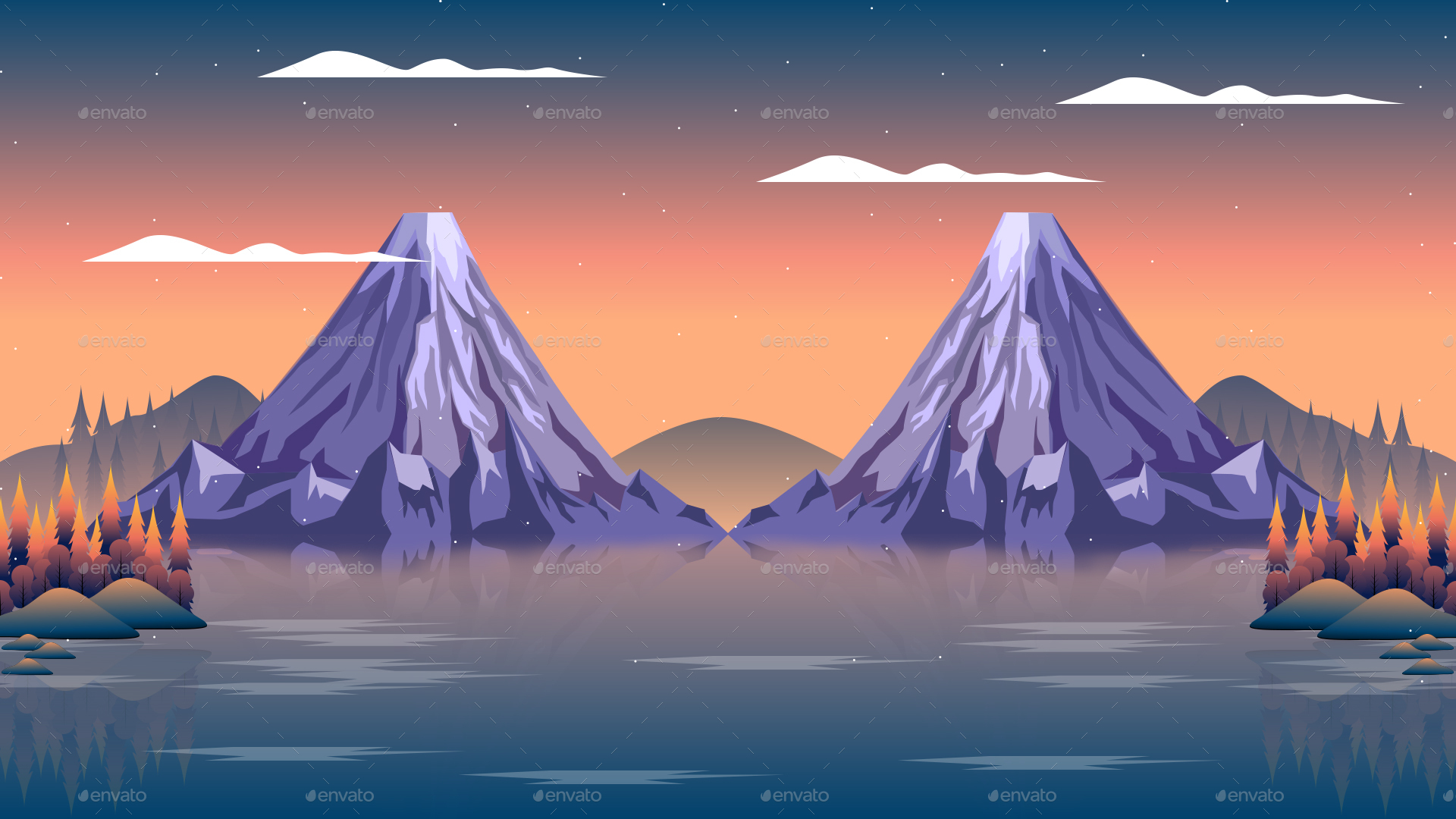 2D Parallax Backgrounds, Game Assets | GraphicRiver