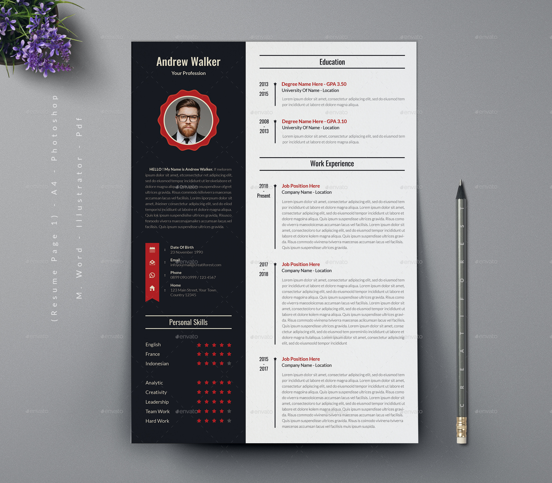 Resume / CV Template, Print Templates | GraphicRiver