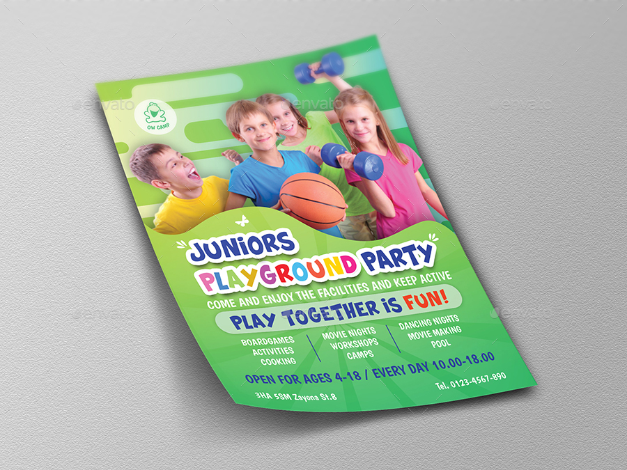 Playground Party Flyer Template, Print Templates | GraphicRiver