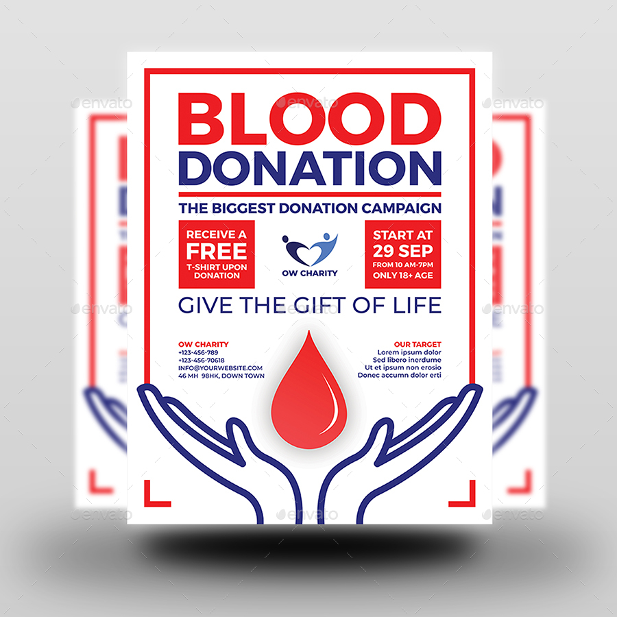 Blood Donation Flyer Template, Print Templates | GraphicRiver