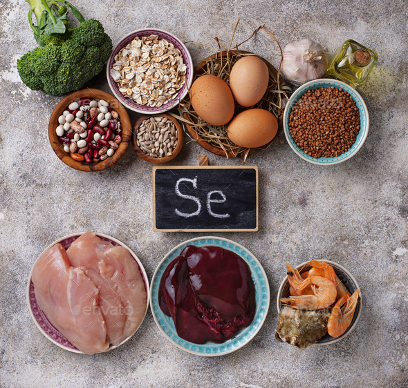 Healthy product sources of selenium. Stock Photo by furmanphoto | PhotoDune
