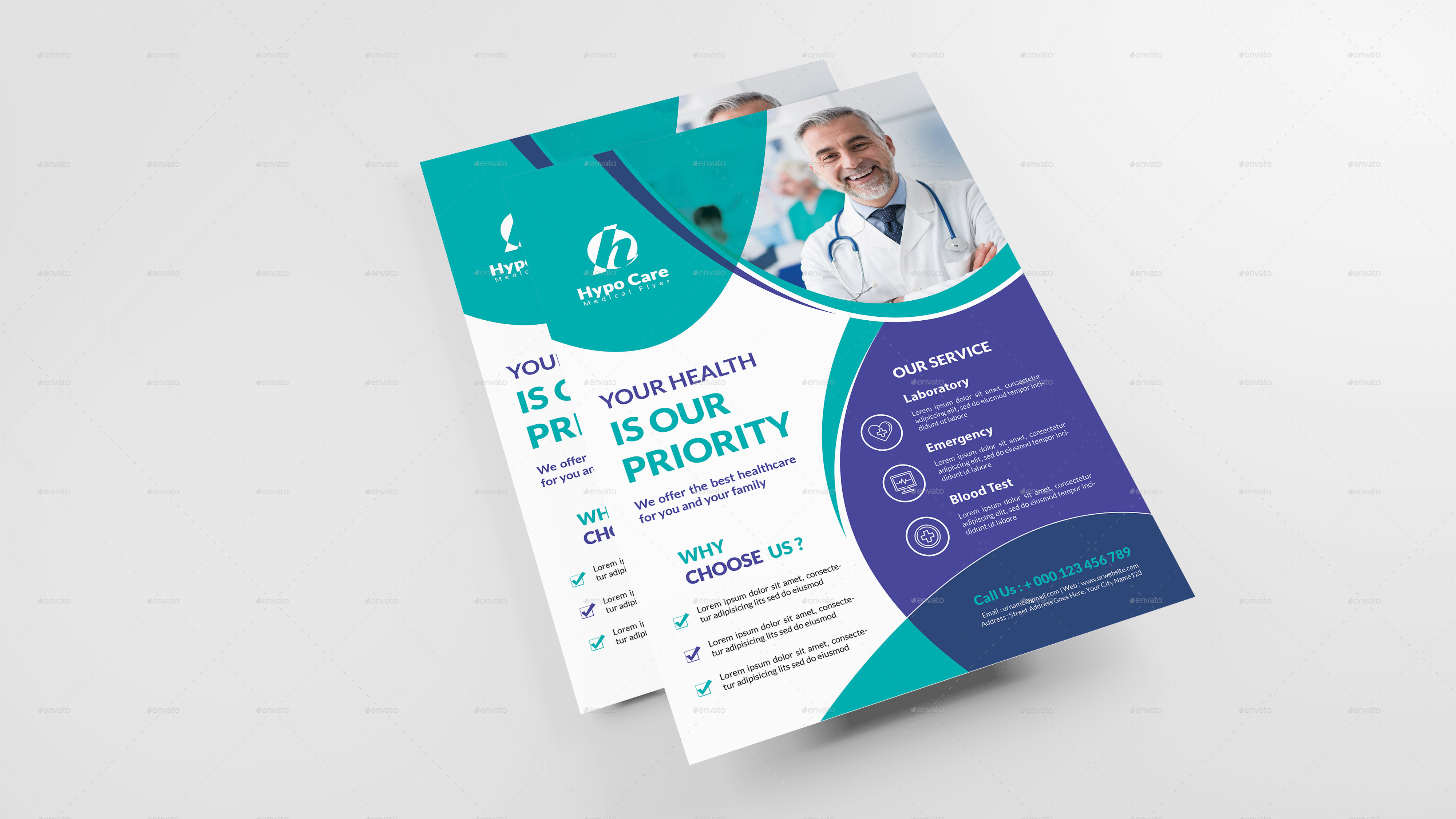 Clean Creative Medical Flyer Template, Print Templates | GraphicRiver