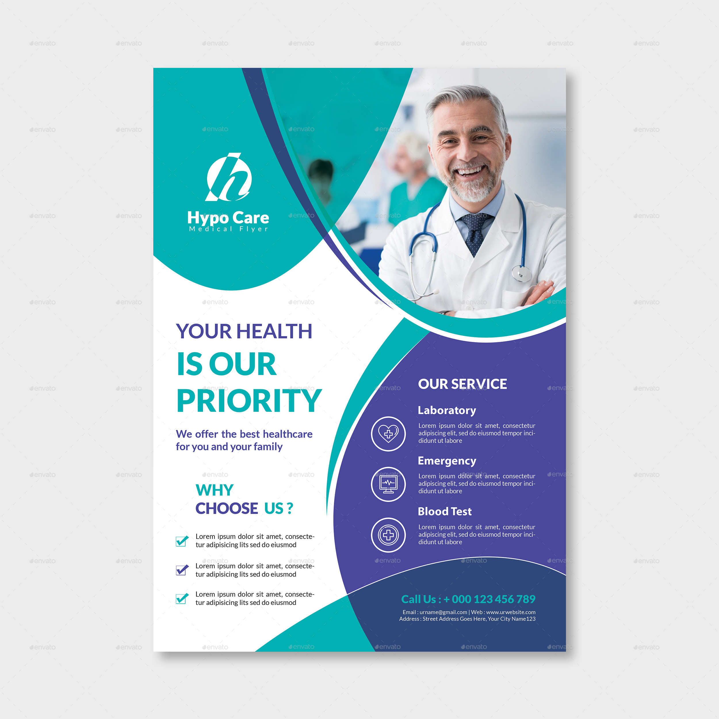 Clean Creative Medical Flyer Template, Print Templates | GraphicRiver