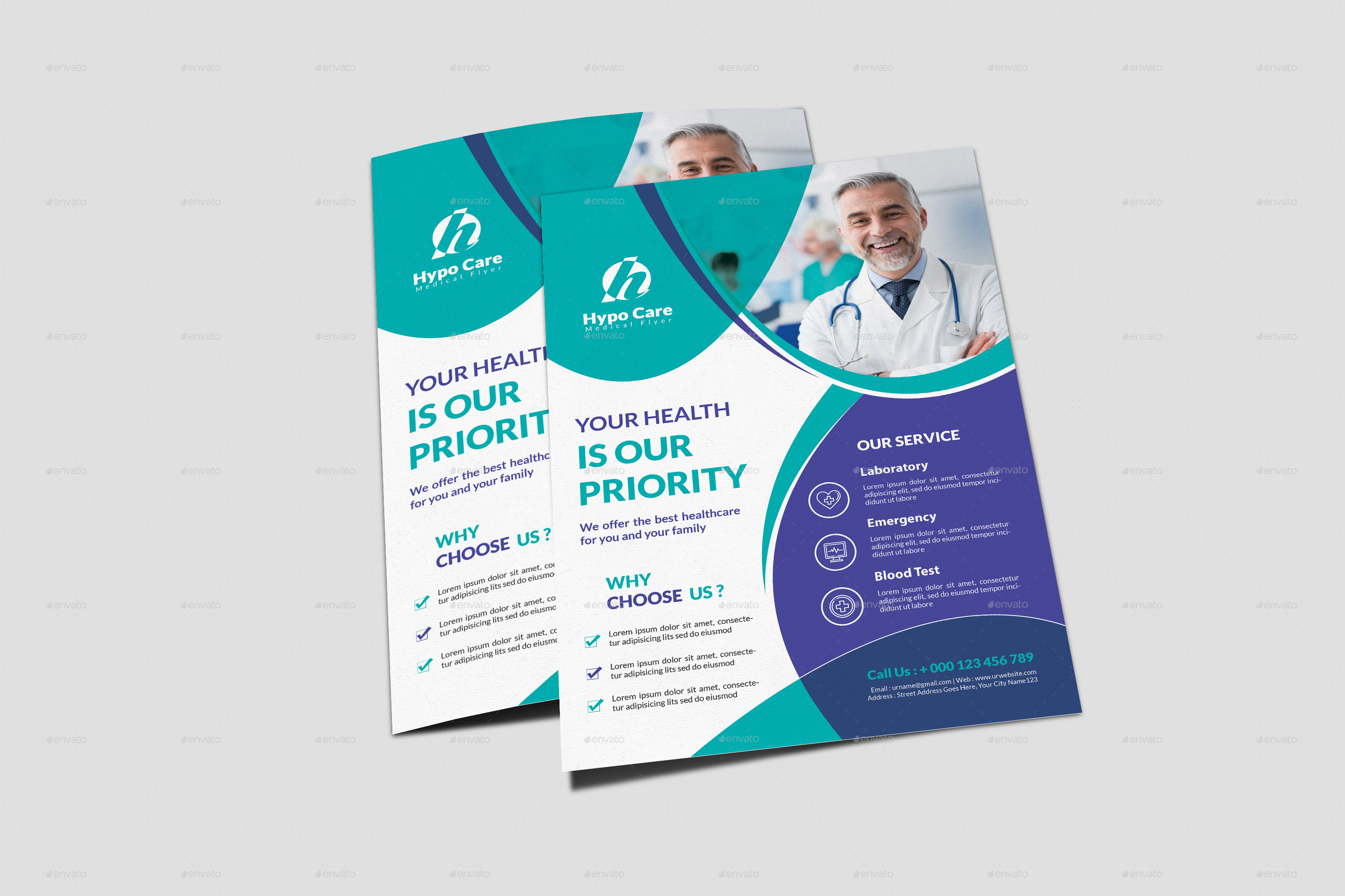 Clean Creative Medical Flyer Template, Print Templates | GraphicRiver