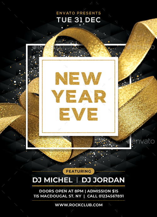 New Year Flyer, Print Templates | GraphicRiver