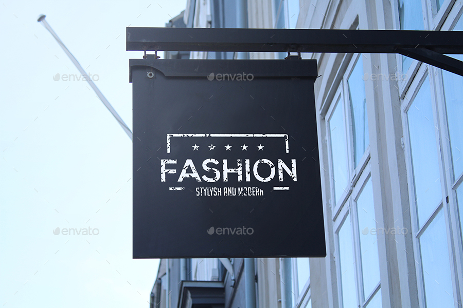 Circle and Square Outdoor Advertising Sign Signage Logo Mock-Ups, Graphics