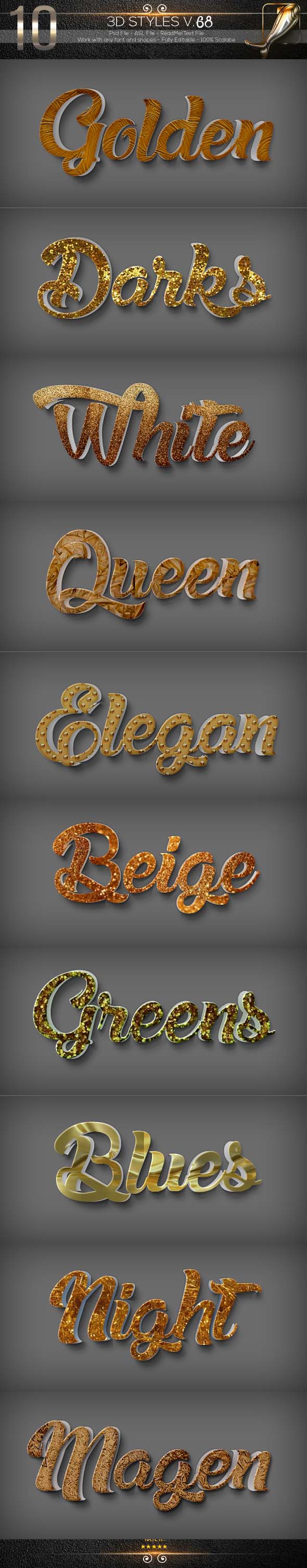Bundle 30 3D Text Styles A, Add-ons | GraphicRiver