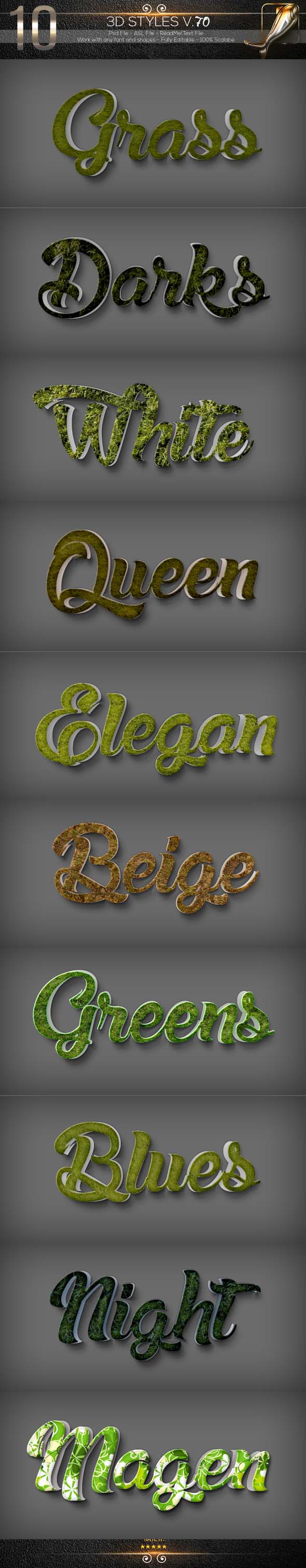 Bundle 30 3D Text Styles A, Add-ons | GraphicRiver