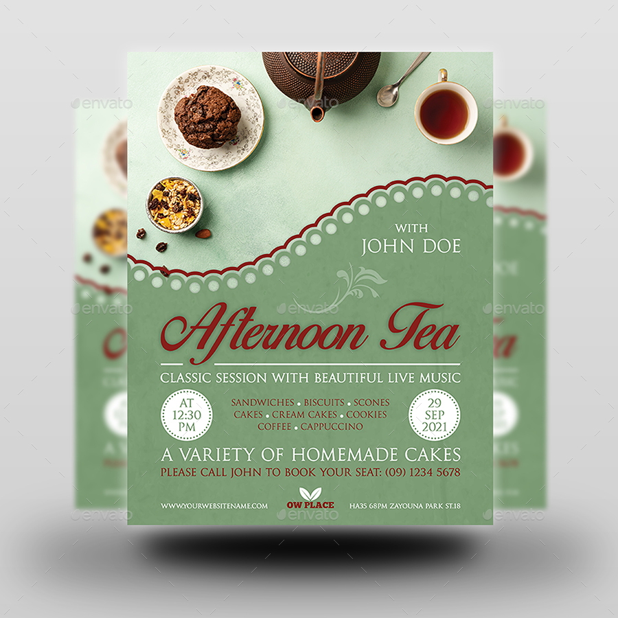 Afternoon Tea - High Tea Party Flyer Template, Print Templates ...