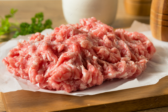 Raw Red Organic Ground Pork Stock Photo by bhofack2 | PhotoDune