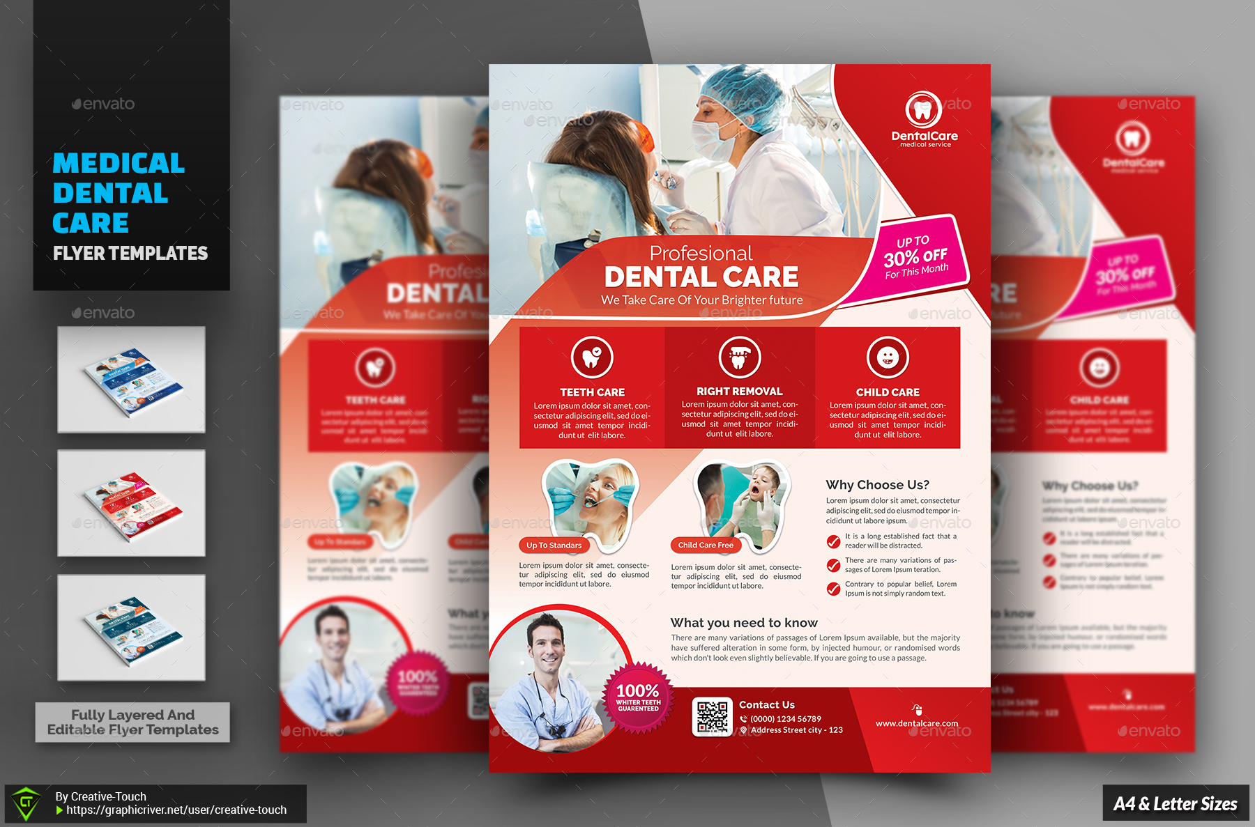 Medical/Dental Care Flyer Bundle, Print Templates | GraphicRiver