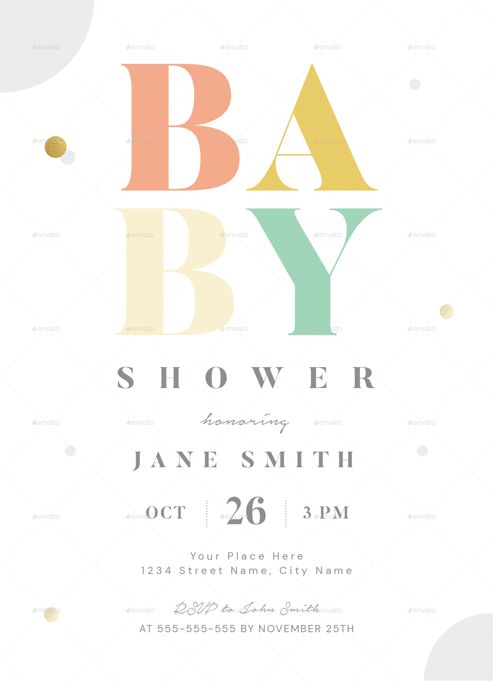 Baby Shower & Baby Announcement Flyer, Print Templates | GraphicRiver