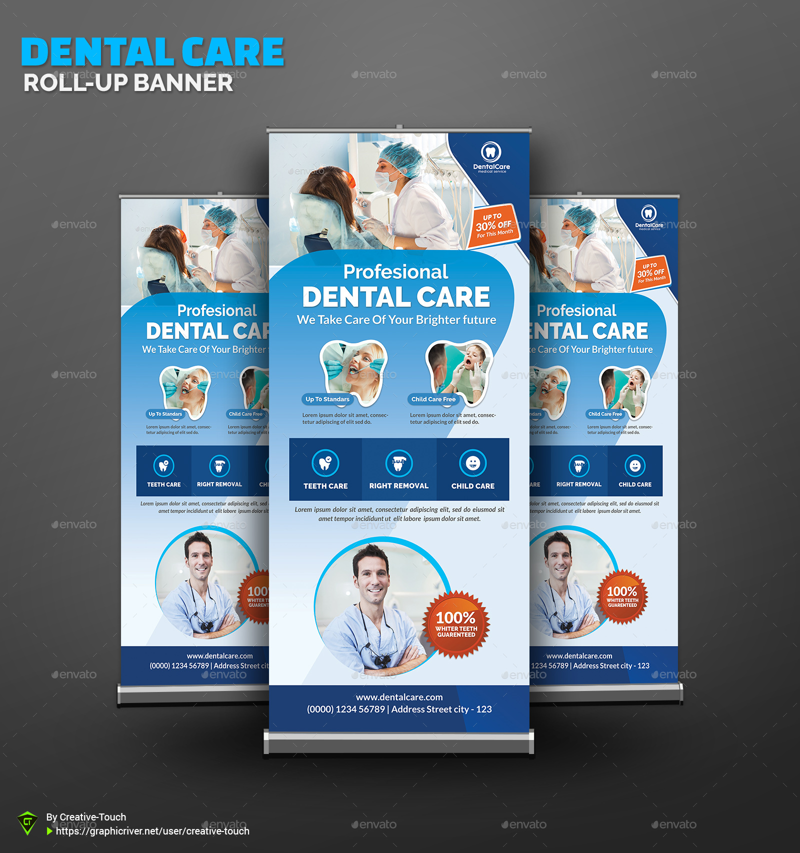 Medical/Dental Care Roll-Up Banner Bundle, Print Templates | GraphicRiver